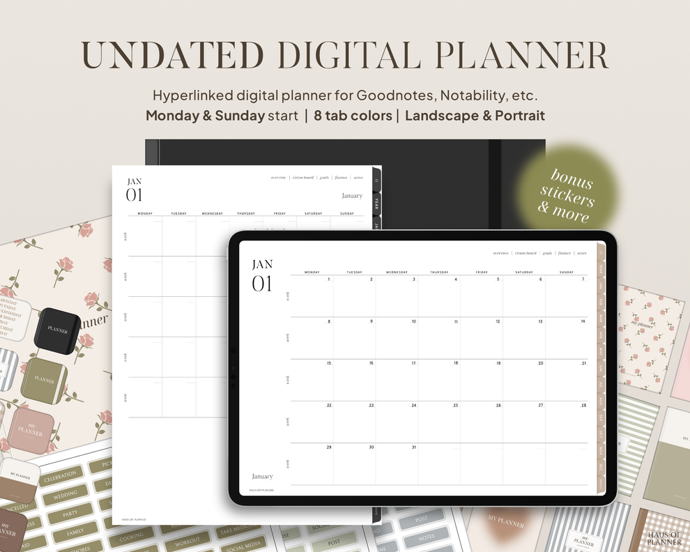 Undated Digital Planner | Bundle – Haus of Planner